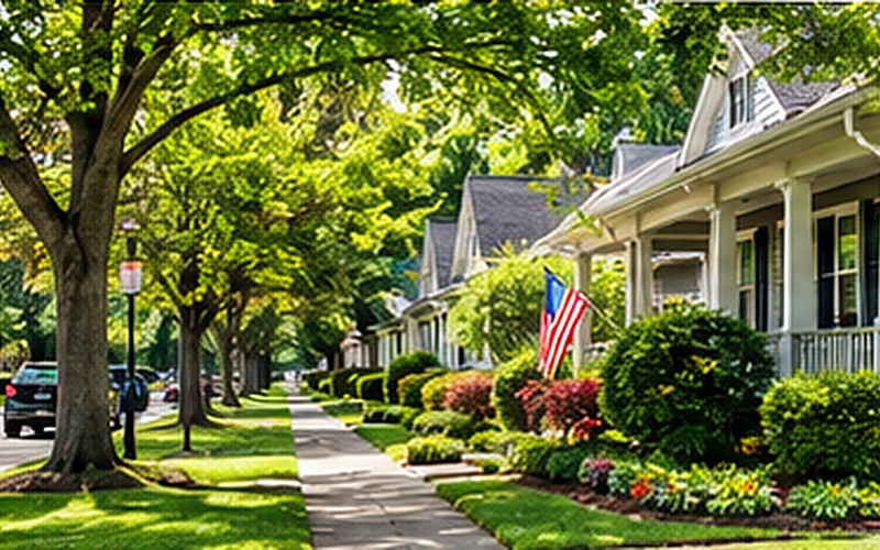 Tree-lined Charlotte neighborhood with front-porch houses